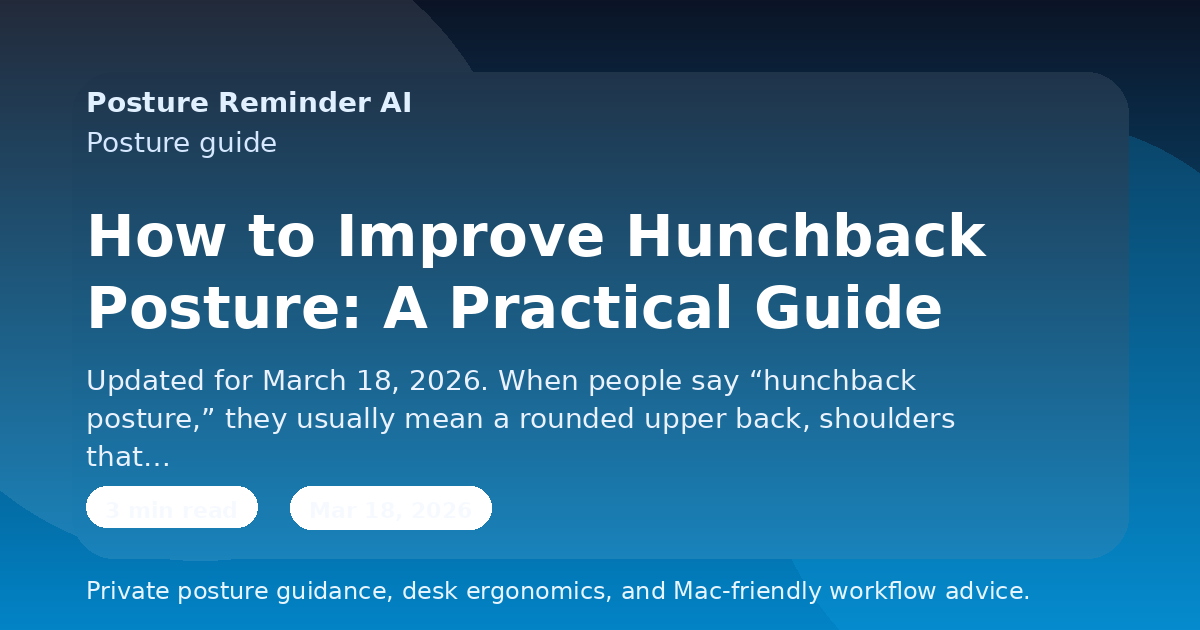 How to Improve Hunchback Posture: A Practical Guide