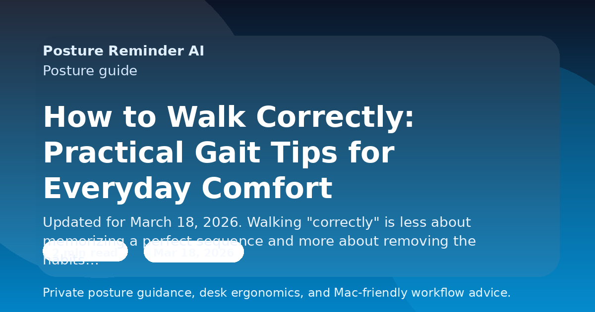 How to Walk Correctly: Practical Gait Tips for Everyday Comfort