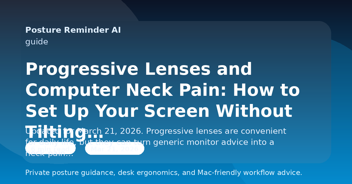 Progressive Lenses and Computer Neck Pain: How to Set Up Your Screen ...