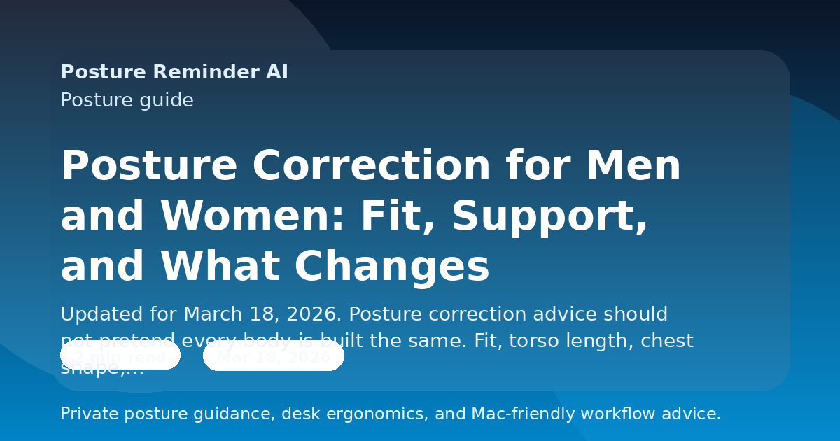 Posture Correction for Men and Women: Fit, Support, and What Changes