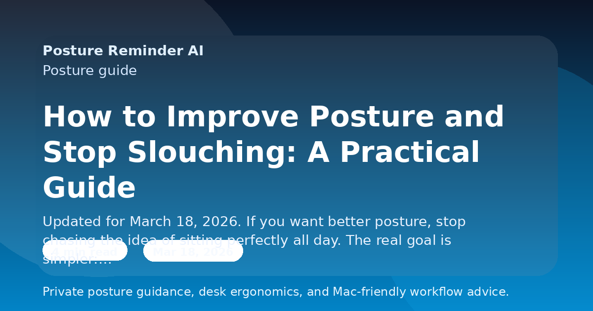 How to Improve Posture and Stop Slouching: A Practical Guide